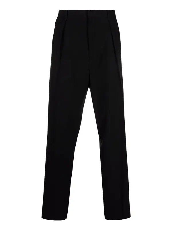 THE ROW Pleated Straight-leg Tailored Trousers - Black