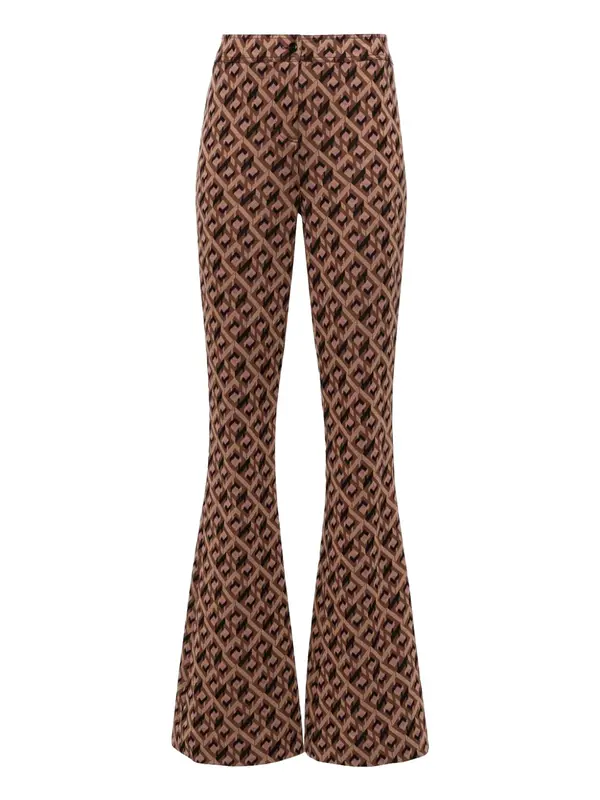 Diane Von Furstenberg High-waisted Flared Trousers - Brown