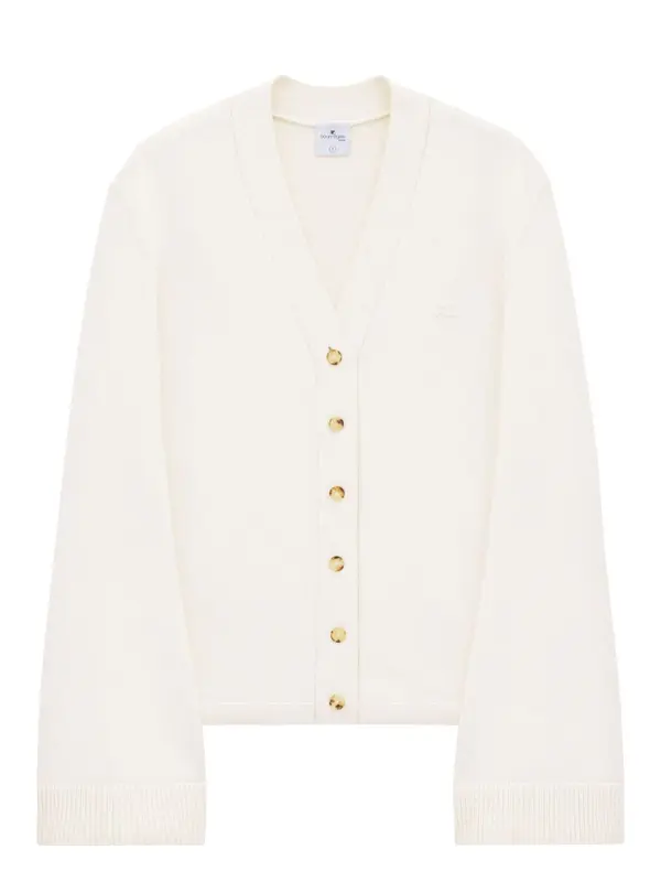COURREGES Logo-appliquéd Cardigan - White
