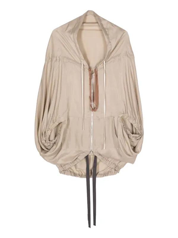 SHANSHAN RUAN Batwing Silk Jacket - Neutrals