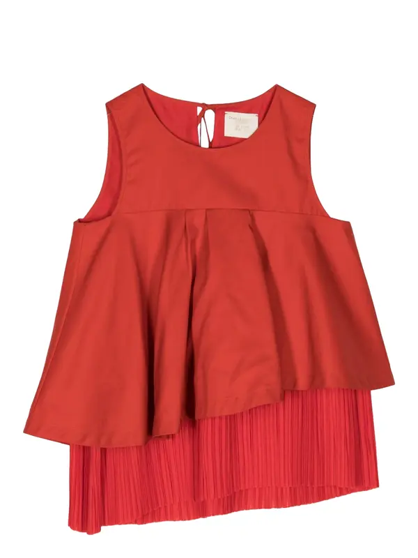SHANSHAN RUAN Asymmetric Ruffled Top - Red