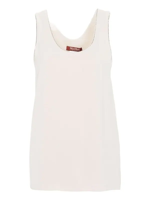 Max Mara Sleeveless Embellished Top - Neutrals