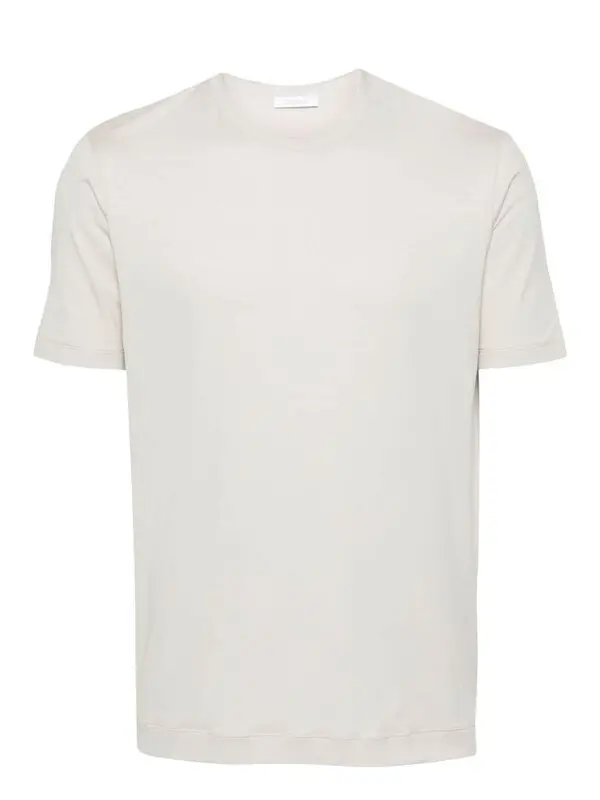 CRUCIANI Crew-neck Jersey T-shirt - Neutrals