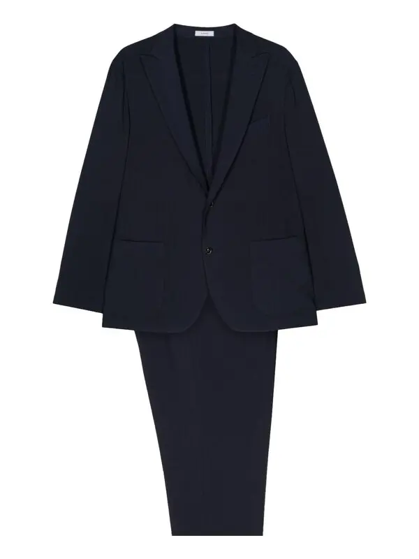 Boglioli Single-breasted Wool Suit - Blue