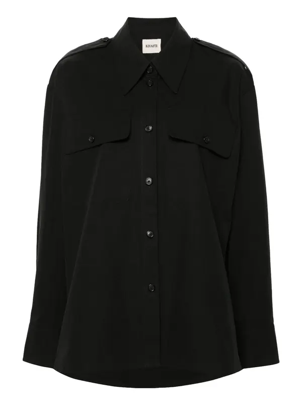 Khaite The Missa Cotton Shirt - Black