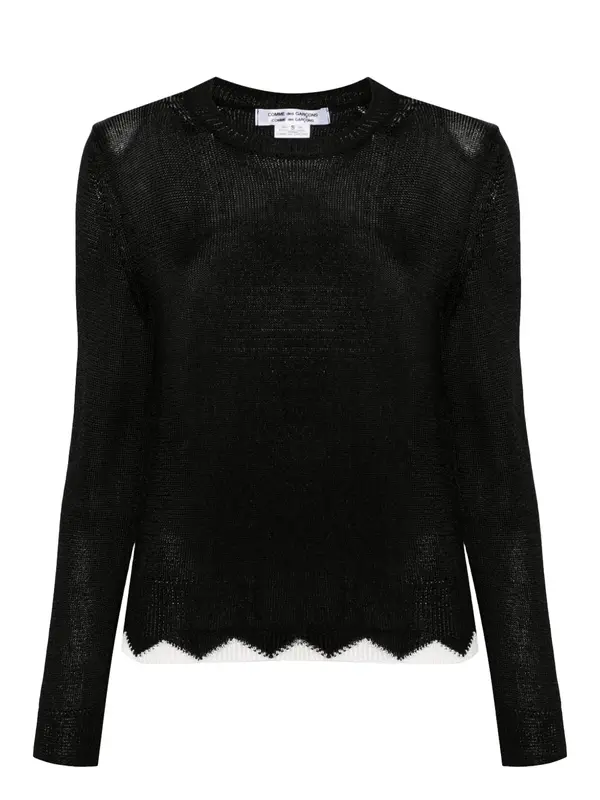 Comme Des Garçons Contrasting-trim Jumper - Black