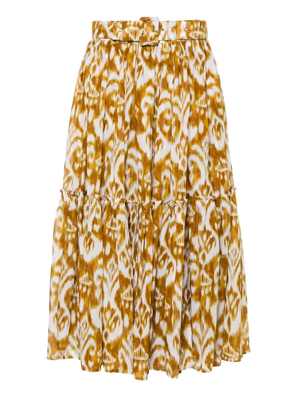 Samantha Sung Melanie Abstract-print Skirt - Yellow