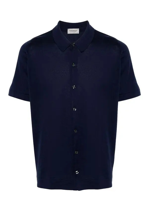 John Smedley Folke Fine-ribbed Shirt - Blue