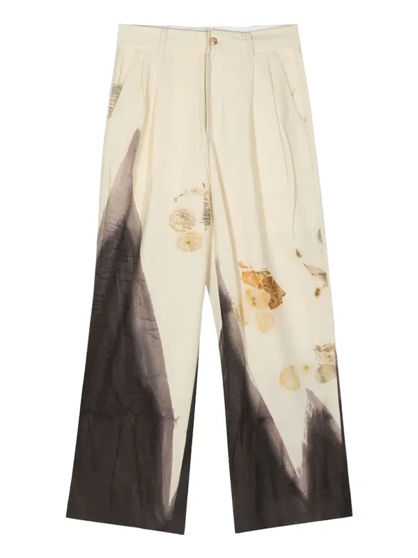 FENG CHEN WANG Natural-dye Trousers - White