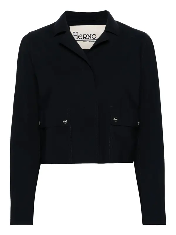 Herno Press-stud Cropped Jacket - Black