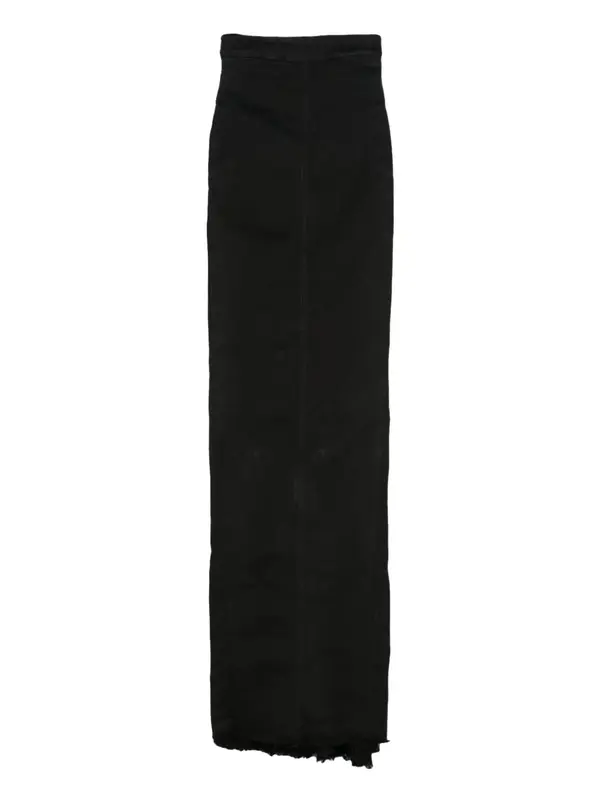 Rick Owens Dirt Pillar Denim Maxi Skirt - Black