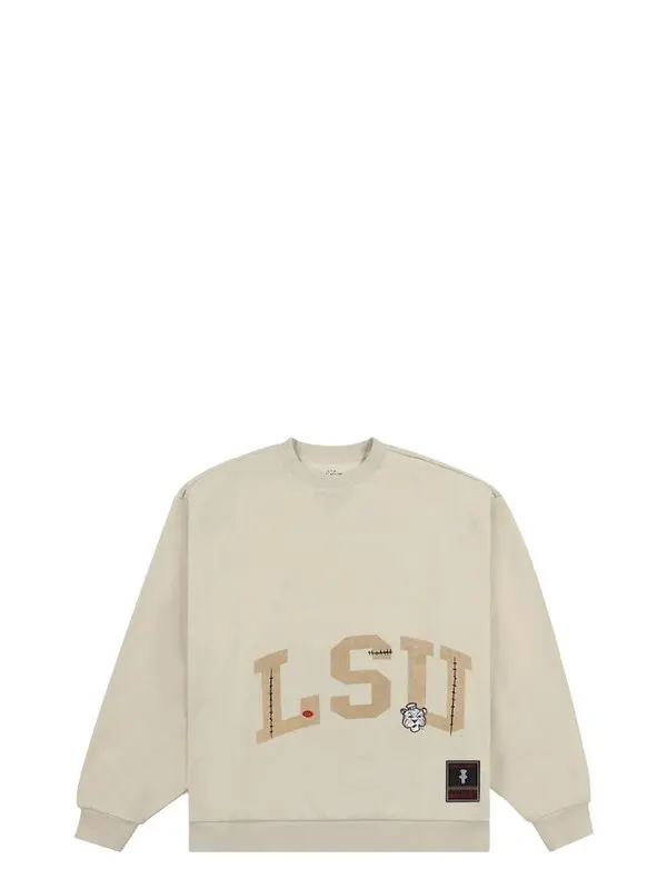 TRAVIS SCOTT X Mitchell & Ness Lsu Tigers Pullover Sweatshirt - Tan