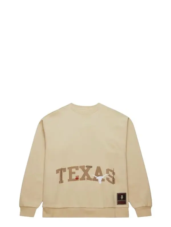 TRAVIS SCOTT X Mitchell & Ness Texas Longhorns Pullover Sweatshirt - Tan