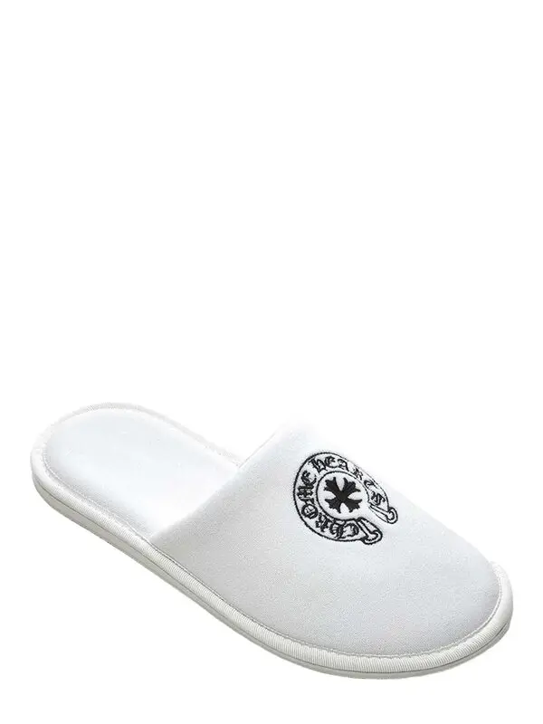 Chrome Hearts Hotel Slippers - White Black