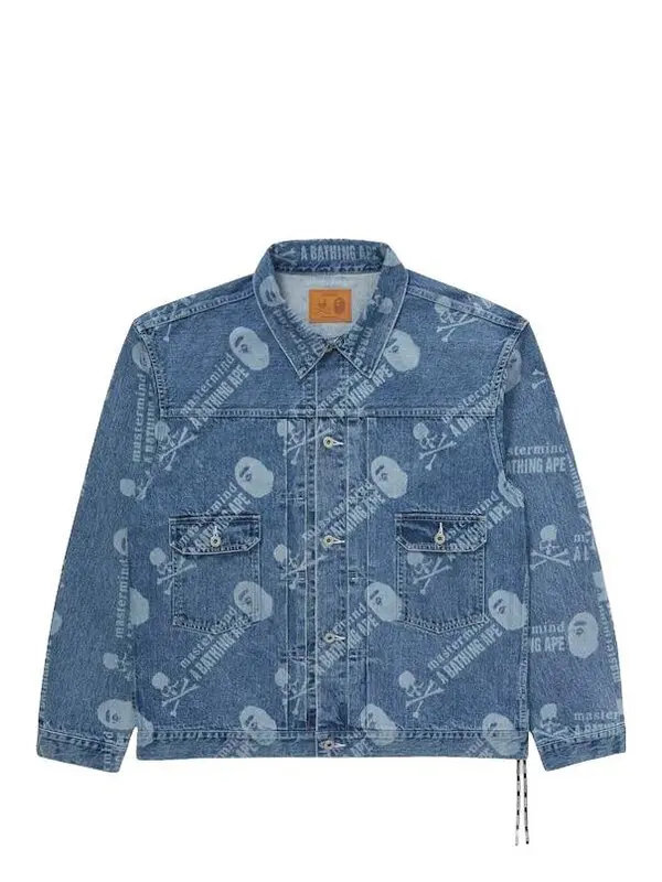 BAPE X Mastermind Washed Denim Jacket - Blue Indigo