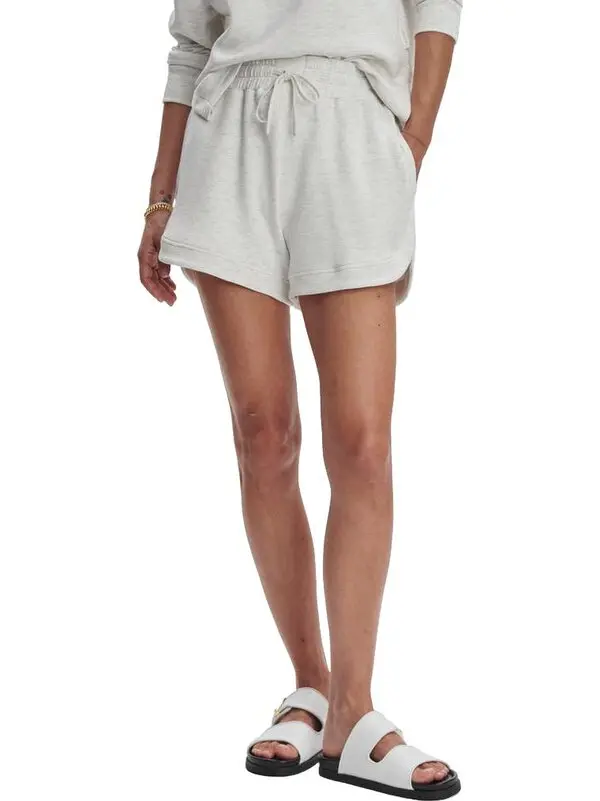 Varley Ollie High Waist Sweat Shorts - Ivory Marl