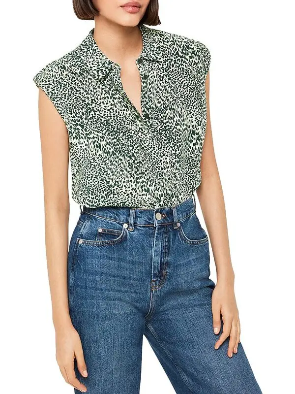 Whistles Diagonal Leopard Print Shirt - Yellow/multi