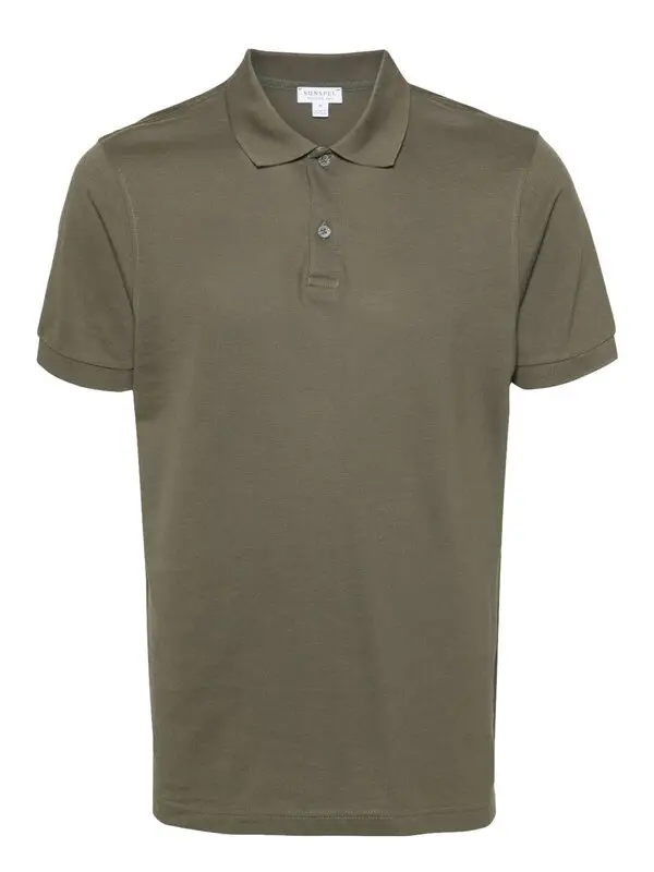 Sunspel Cotton Polo Shirt - Green
