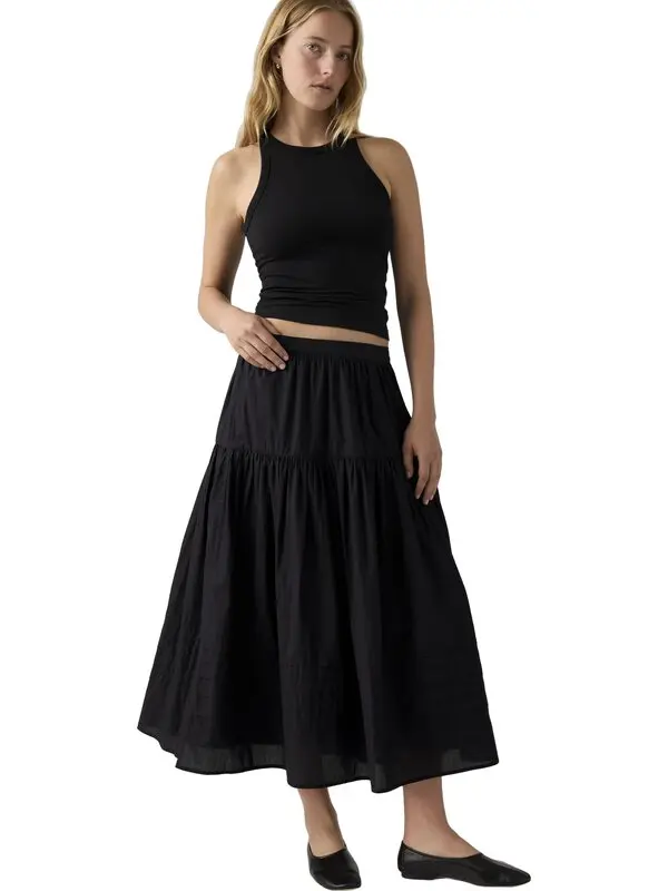 LEVI'S Tiered Maxi Skirt - Black