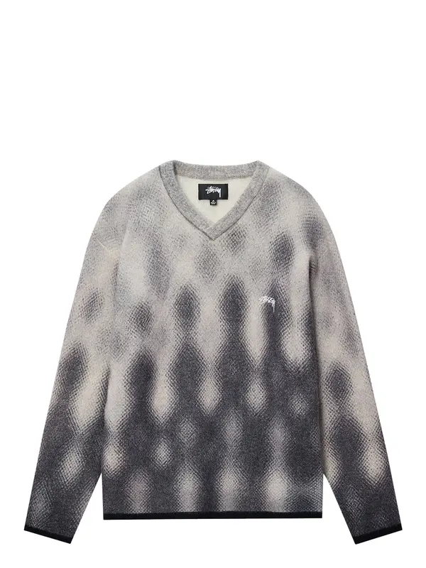 StÜssy Gradient Dot Brushed Sweater - Grey