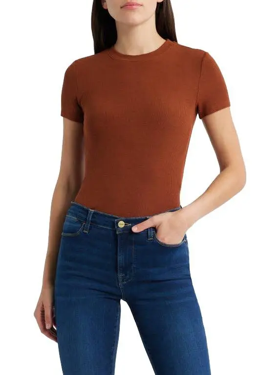 FRAME Rib Baby Tee - Rust