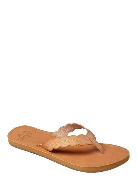 Reef Celine Scalloped Strap Flip-flop Sandal - Natural