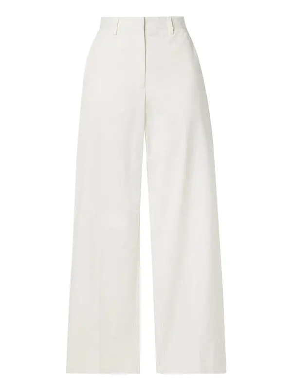 Matteau Organic Cotton-blend Twill Straight-leg Pants - White