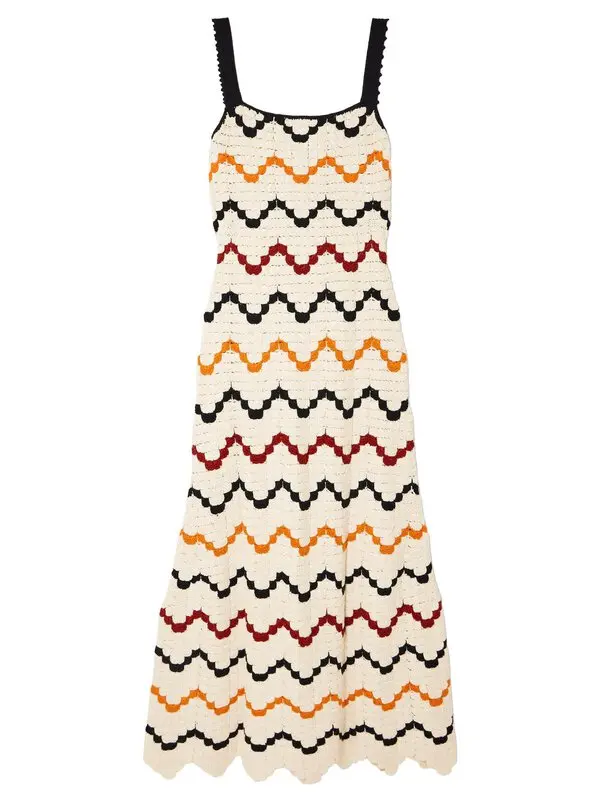 Escvdo Marea Crocheted Cotton Maxi Dress - Ivory
