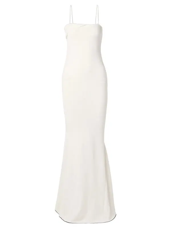 Jacquemus Aro Draped Jersey Maxi Dress - White