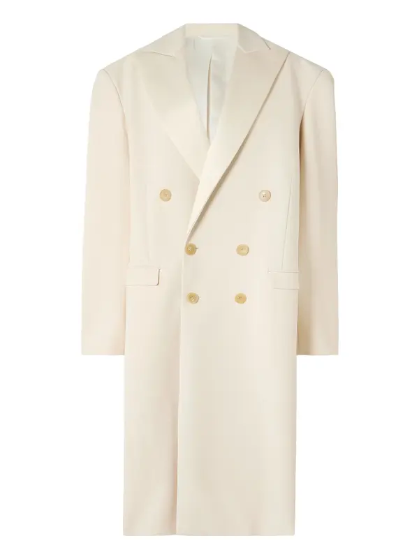 Carven Double-breasted Crepe Coat - Off-white