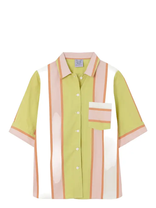 Thierry Colson Zouk Striped Cotton-poplin Shirt - Pink