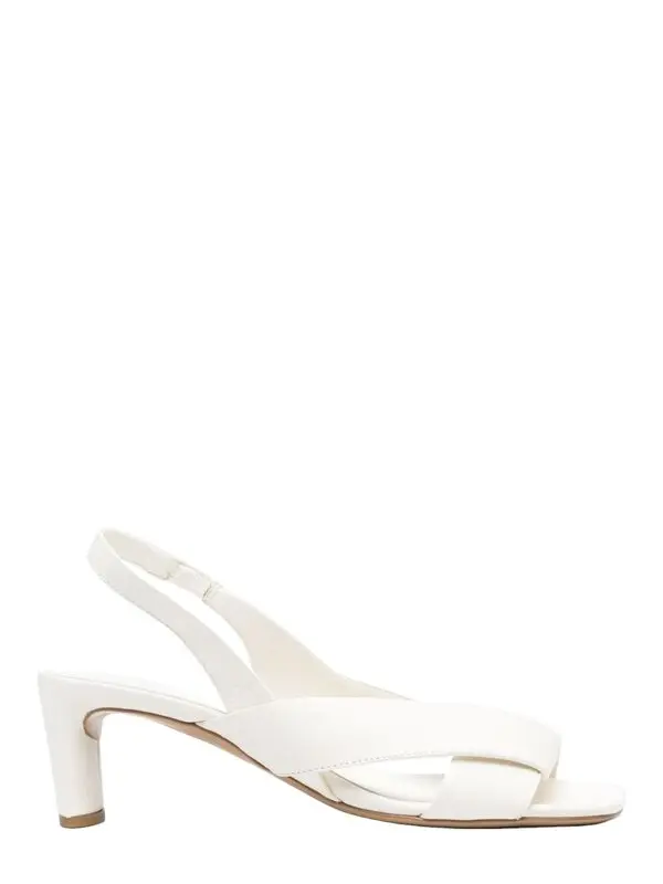 DEL CARLO 55mm Leather Sandals - White