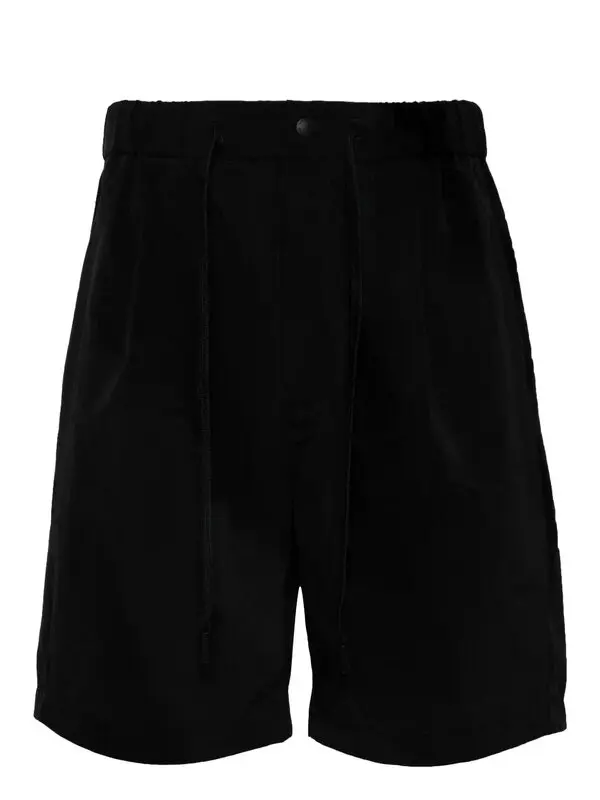 SNOW PEAK Logo-print Velvet Shorts - Black
