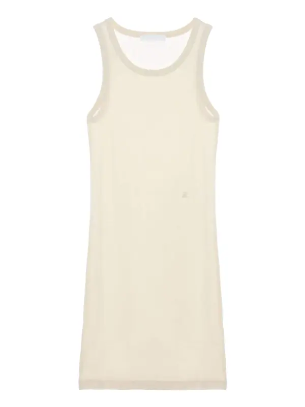 Helmut Lang Fine-ribbed Tank Minidress - Neutrals