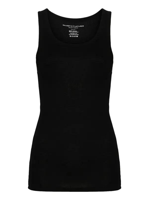 Majestic Filatures Fine Ribbed Tank Top - Black