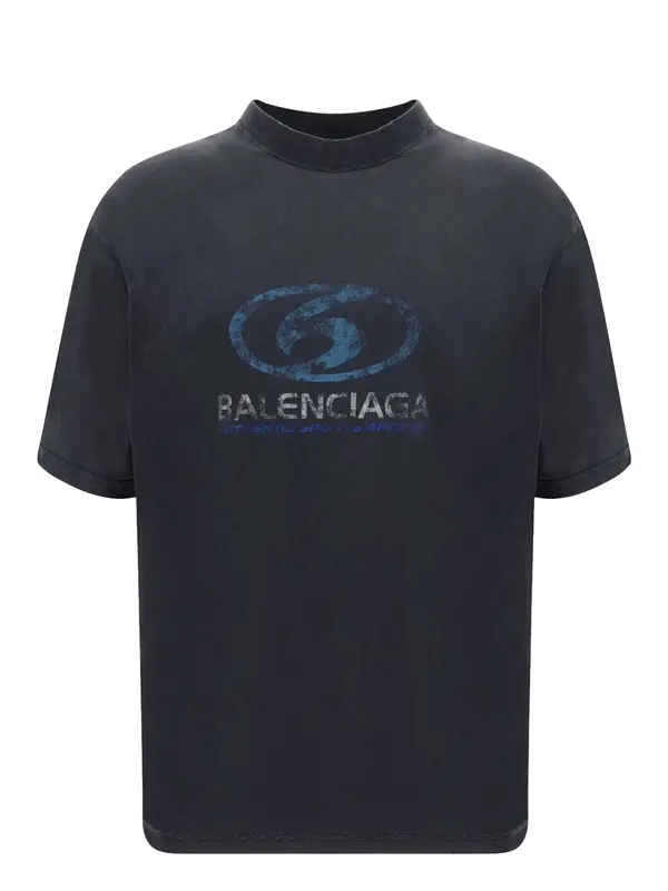 Balenciaga Surfer Logo-print Cotton T-shirt - Black