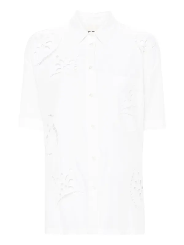 Isabel Marant Bilya Broderie-anglais Shirt - White