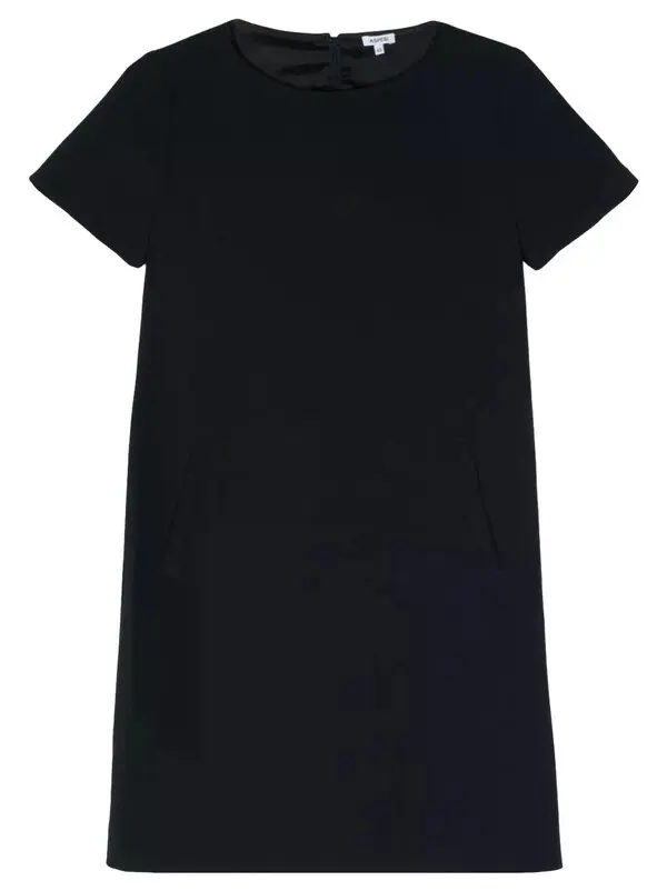 Aspesi Round-neck Crepe Shift Dress - Blue