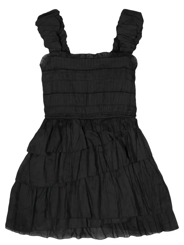 Sea Cole Smocked Ramie Dress - Black