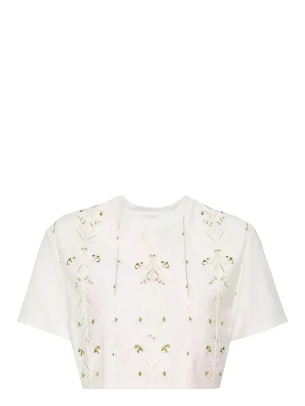 Giambattista Valli Embroidered Cropped Top - White