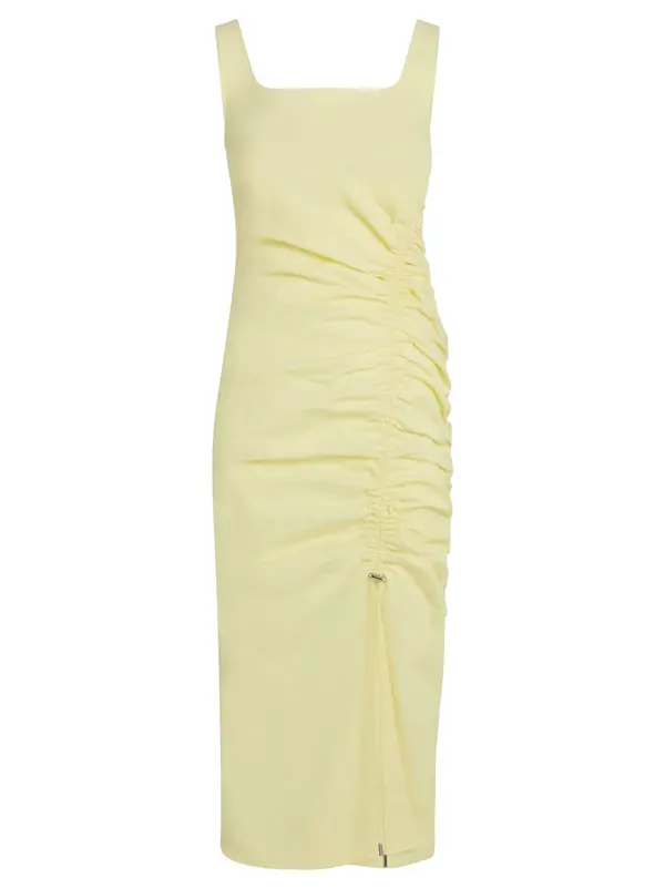 Karl Lagerfeld Draped Stretch-cotton Dress - Yellow