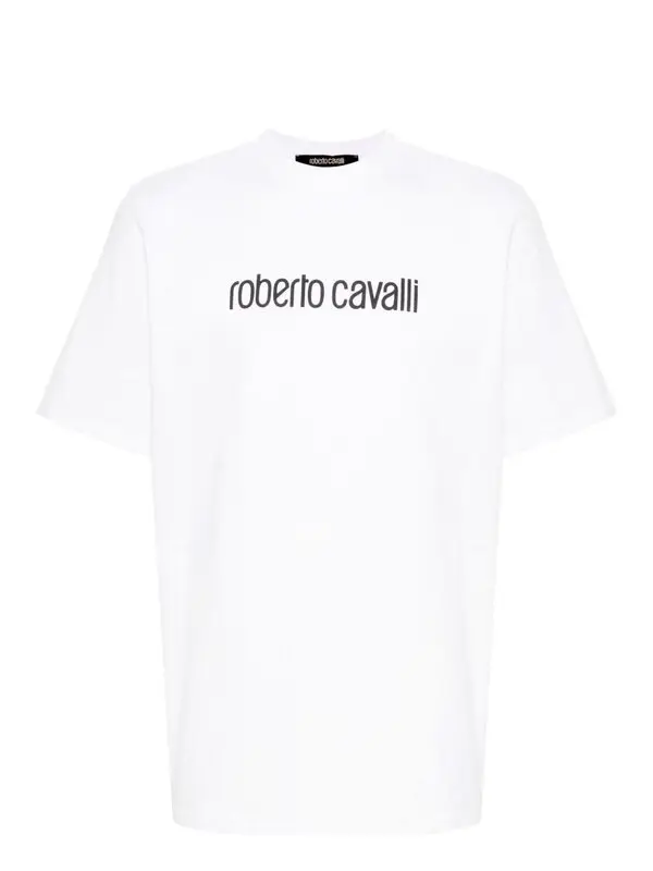 Roberto Cavalli Logo-print Cotton T-shirt - White