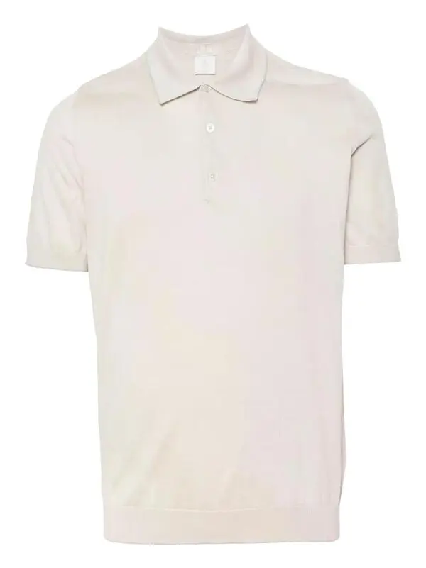Eleventy Fine-ribbed Polo Shirt - Neutrals