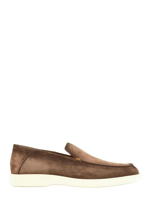Santoni Suede Slip-on Loafers - Neutrals