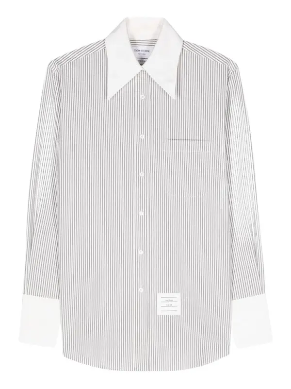 Thom Browne Striped Cotton Shirt - White