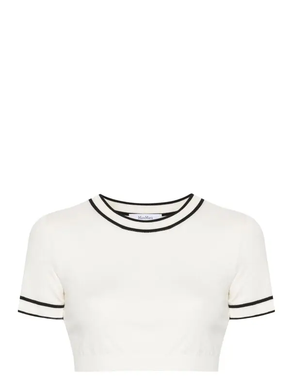Max Mara Uscio Fine-knit Crop Top - White