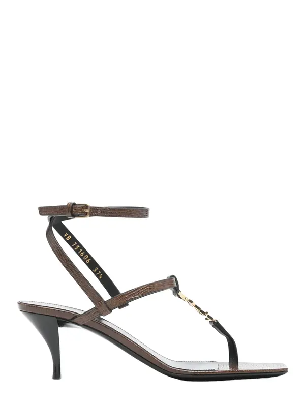 Saint Laurent Cassandra 60mm Leather Sandals - Brown