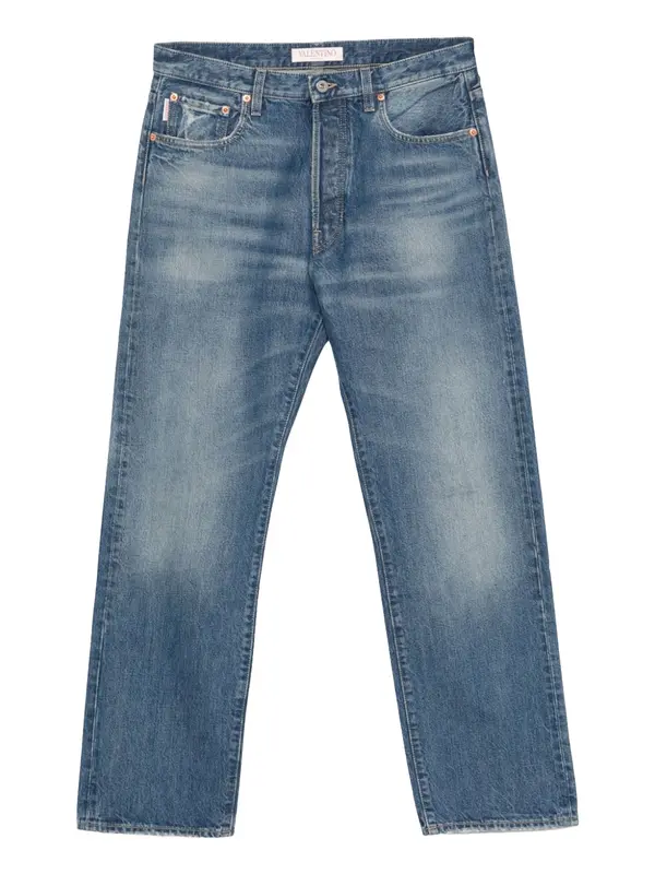 Valentino Garavani V-detail Stonewashed Jeans - Blue