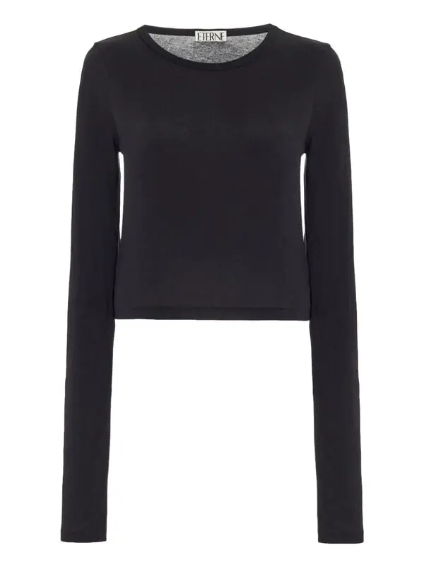 Eterne Crew-neck Long-sleeved Top - Black