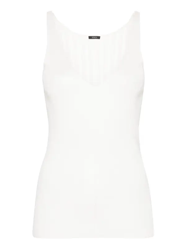 JOSEPH Ribbed Knit Tank Top - White